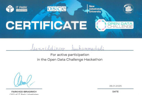 Joriy yilning 24-26-yanvar kunlari “Open Data Challenge” hakatoni boʻlib oʻtdi. - Muhammad al ...